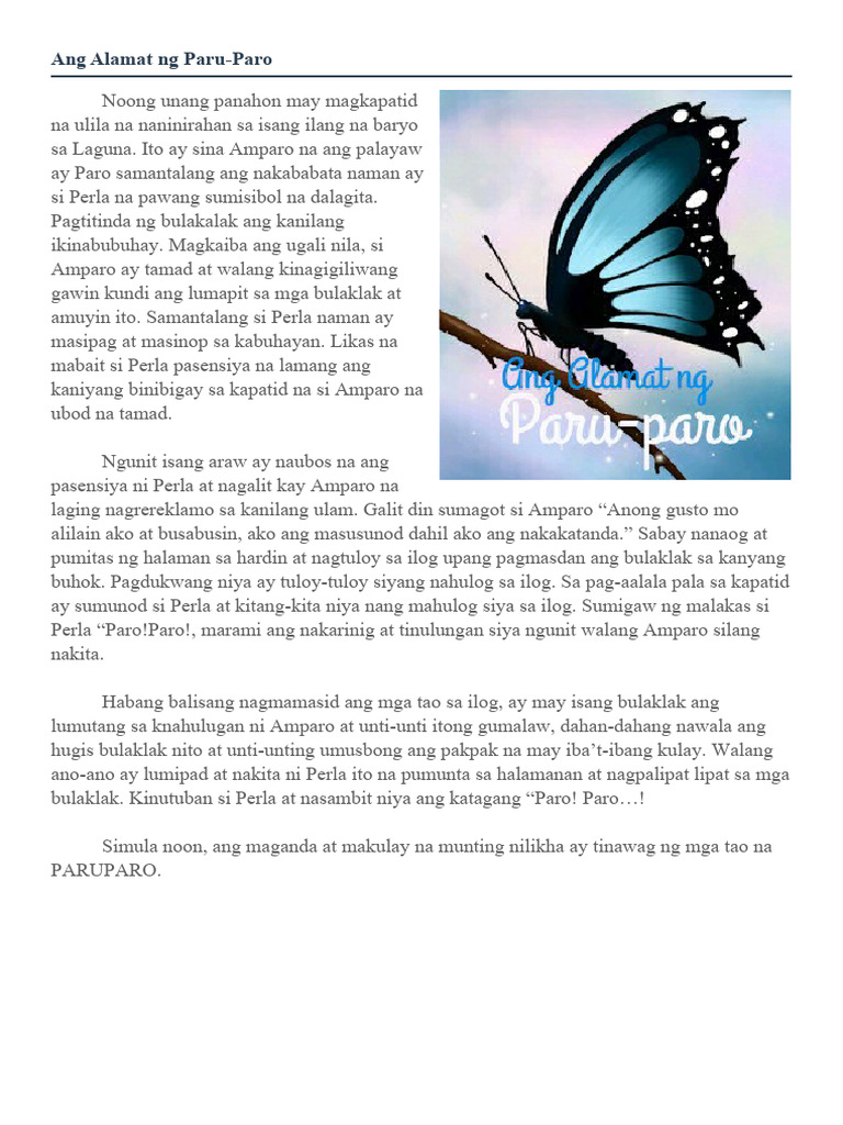 Ang Alamat NG Paru | PDF