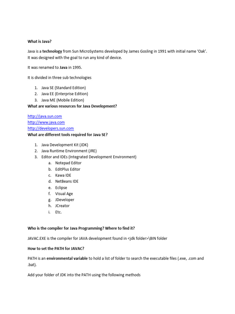 Java Pdf Java Programming Language Programming
