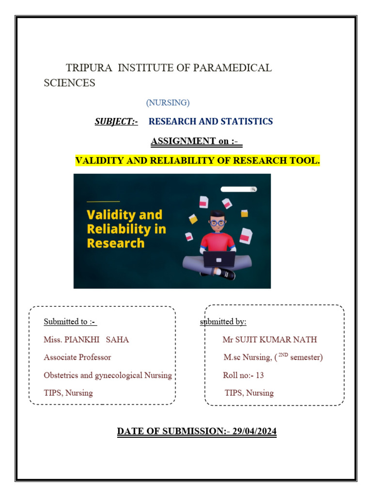 Research Assignment (Piyanki Mam) | PDF | Validity (Statistics) | Internal Consistency