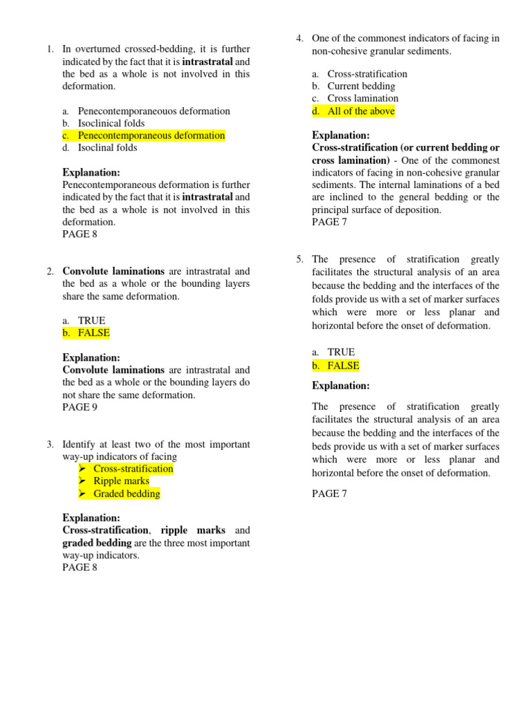Final Questions | PDF | Structural Geology | Geology
