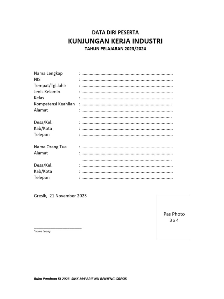 Buku Data Diri Peserta Bali | PDF