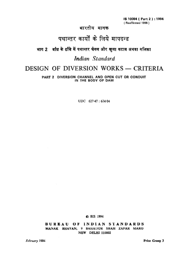 2 Design of Diversion Works-Diversion Channel or Cut and Cover in Dam ...