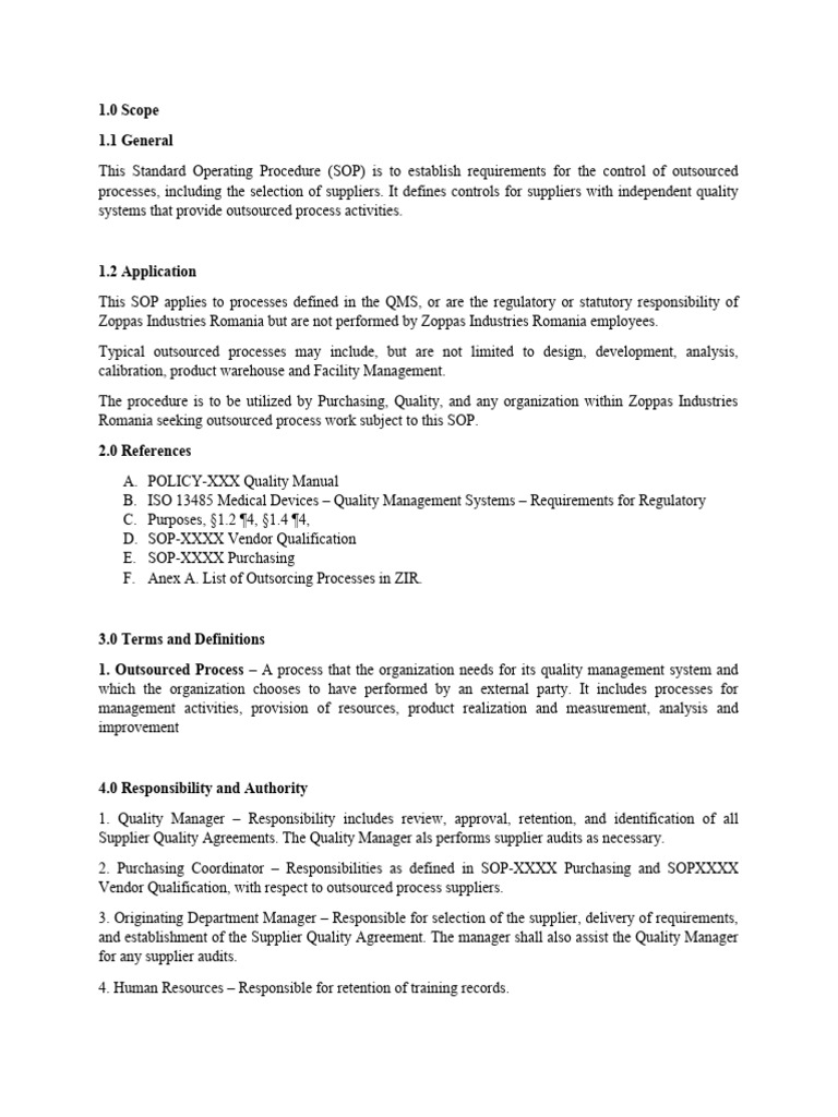 Outsorcing Processes Procedure | PDF | Quality Management System | Audit