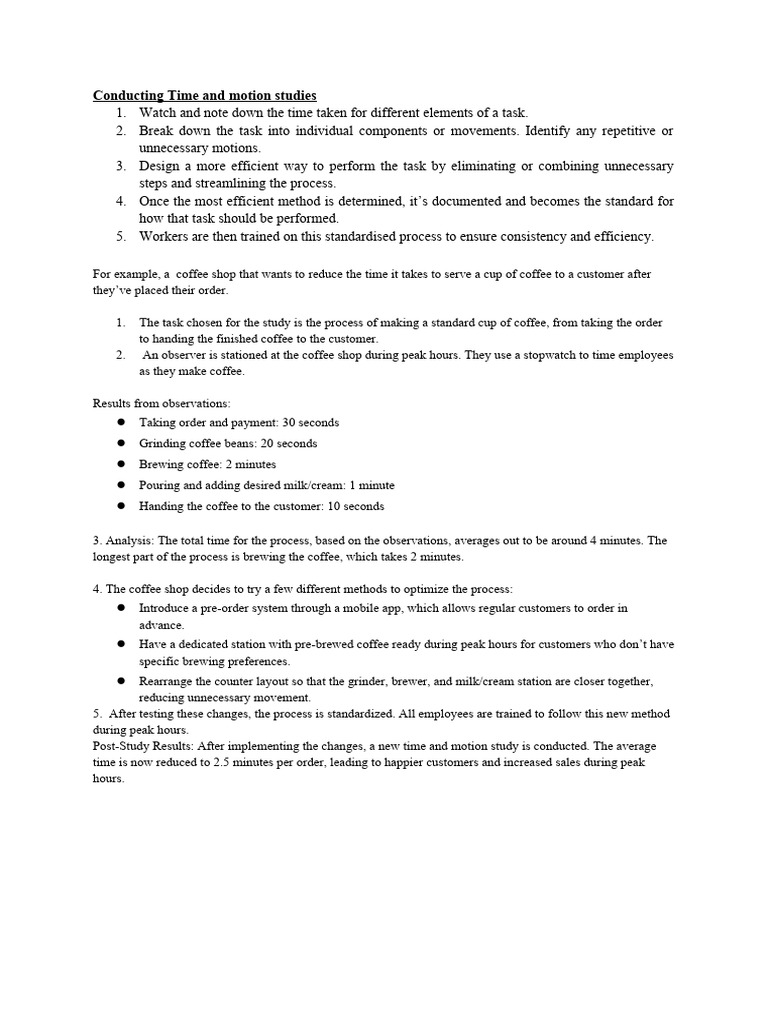 Time and Motion Studies | PDF