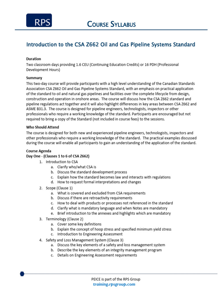 Introduction To The CSA Z662 Oil and Gas Pipeline Systems Standard | PDF | Nondestructive ...