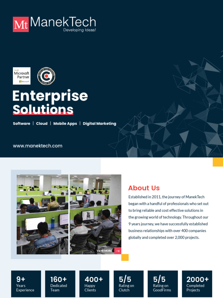 ManekTech Brochure | Download Free PDF | Mobile App | Digital Marketing