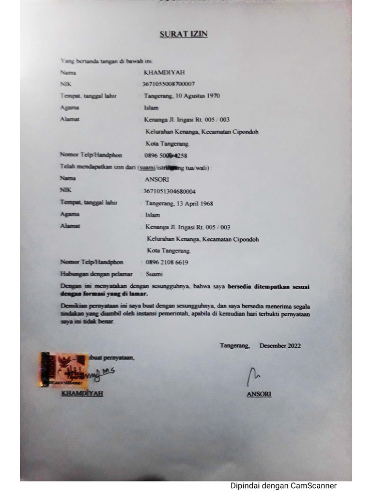 Surat Izin | PDF