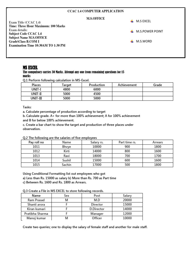 Ccac 1.4 Computer Application Final Exam | PDF | Computing | Software