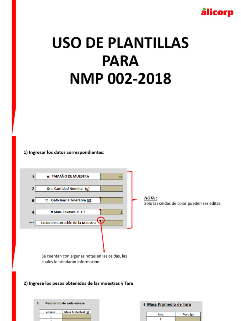 Uso de Plantillas para NMP 002 | PDF
