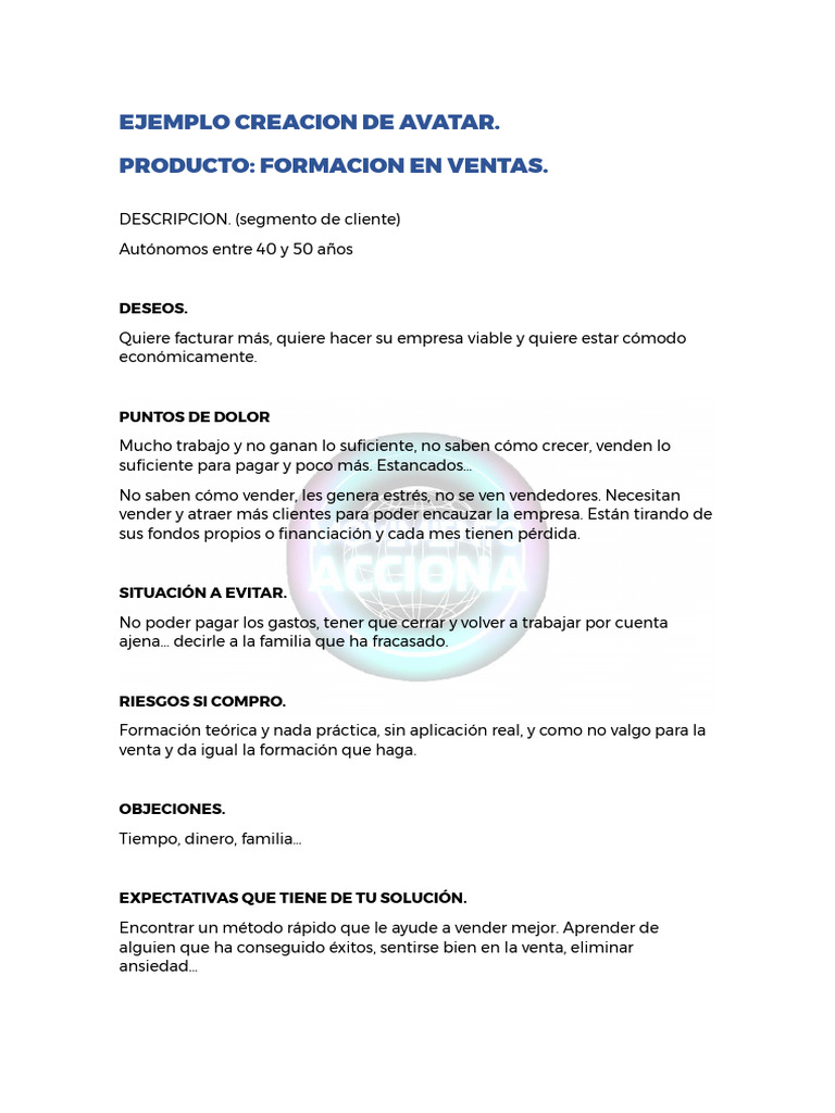 Ejemplo Creacion de Avatar 1 | PDF