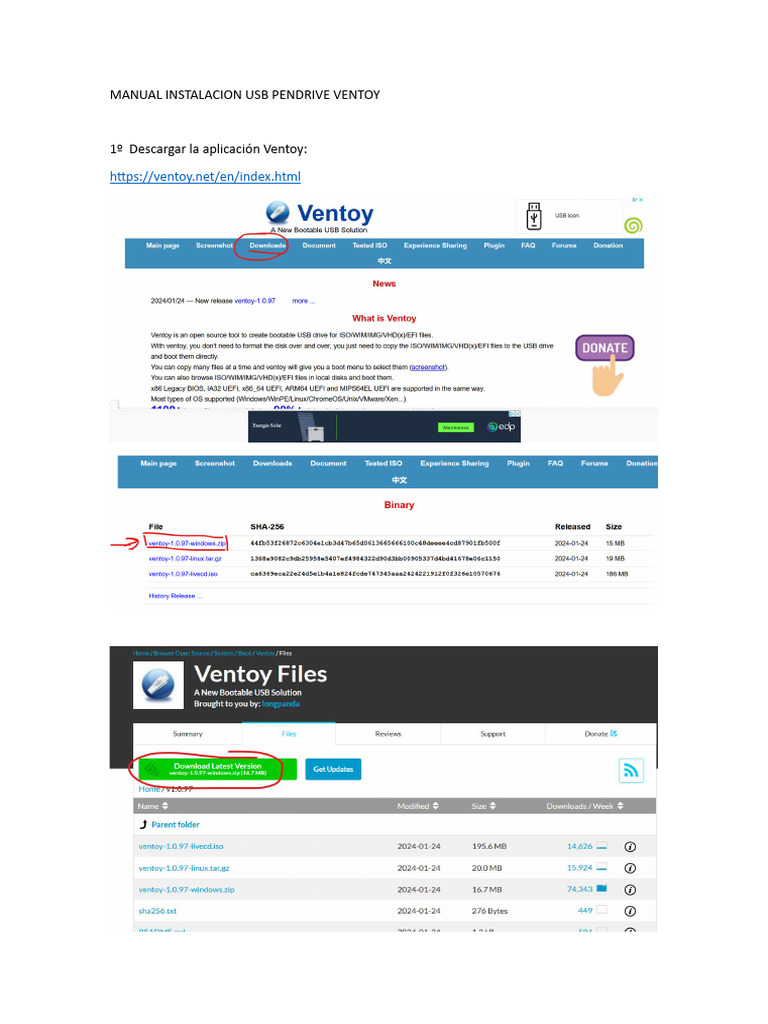 Manual Instalacion Usb Pendrive Ventoy | PDF