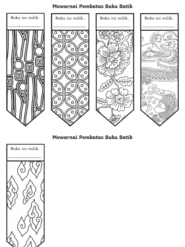 Mewarnai Pembatas Buku | PDF