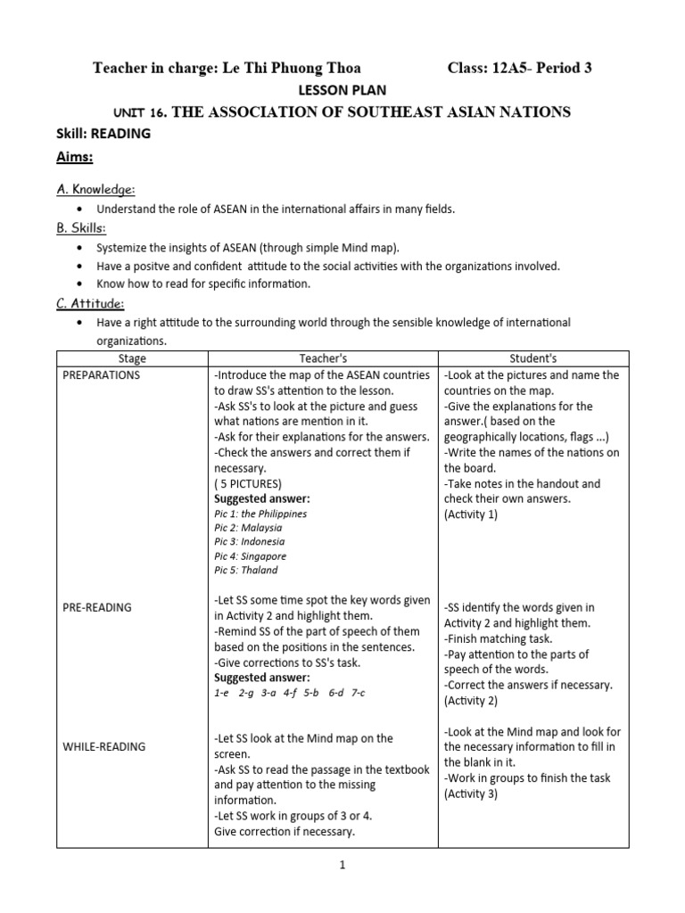 Lesson Plan | PDF | Behavior Modification | Cognitive Science