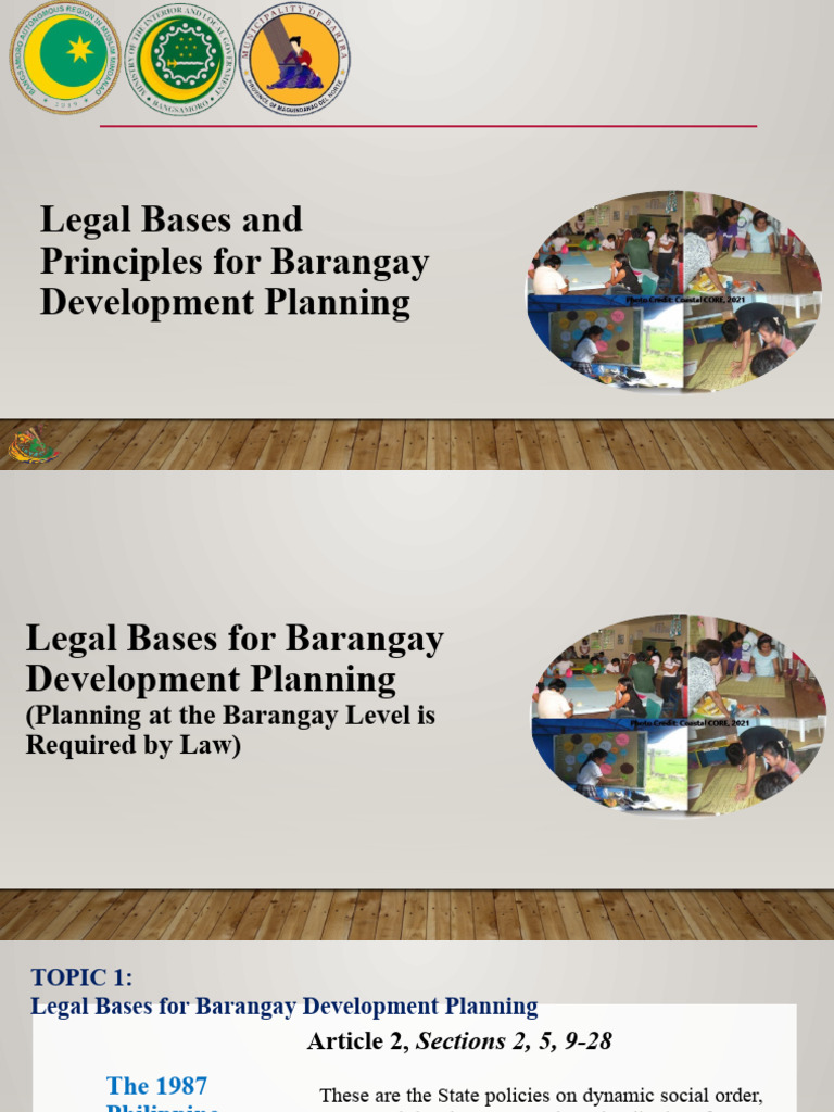Bases and Principles For Barangay Development Planning | PDF | Disaster ...
