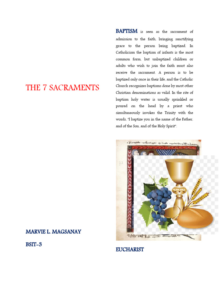 The 7 Sacraments | PDF | Sacraments | Baptism