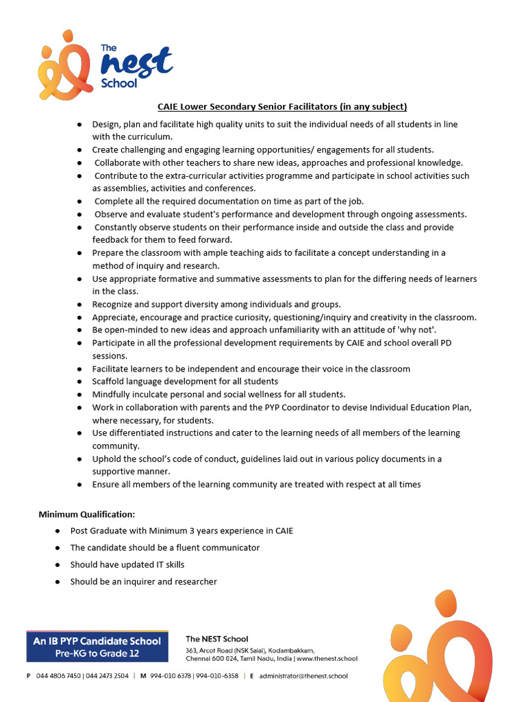 CAIE Lower Secondary Facilitator Guide | PDF | Educational Assessment | Education Theory