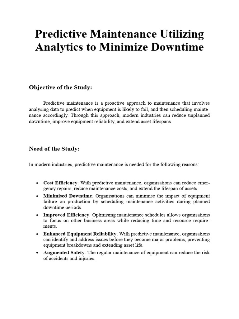 Predictive Maintenance Analytics Guide | PDF | Internet Of Things ...