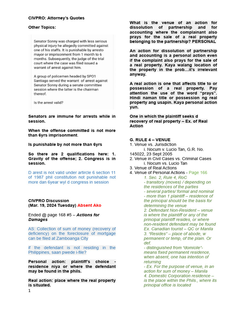 Civ Pro Cases - Venue Discussion | PDF | Government | Judiciaries