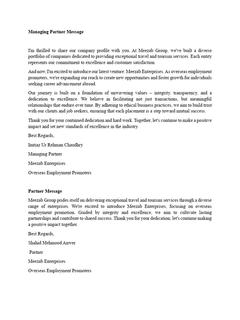 Meezab Group: Travel & Employment Services | PDF | Business | Economies