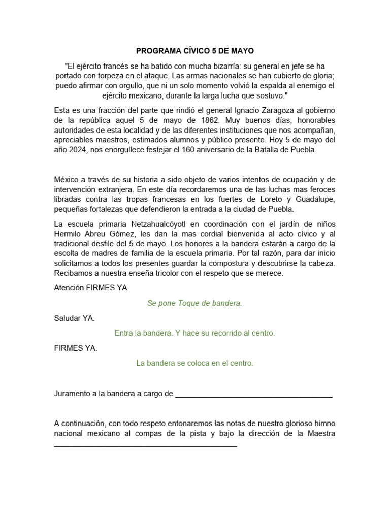 Celebración del 5 de Mayo en Puebla | PDF | Militar | Conflictos del segundo milenio
