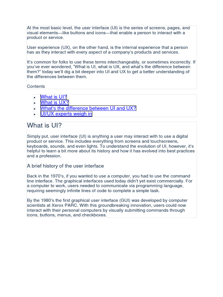 Ui VS Ux | PDF | User Experience | User Interface