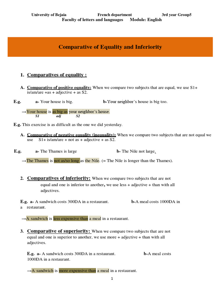 Comparative of Adj | PDF | Linguistic Morphology | Grammar