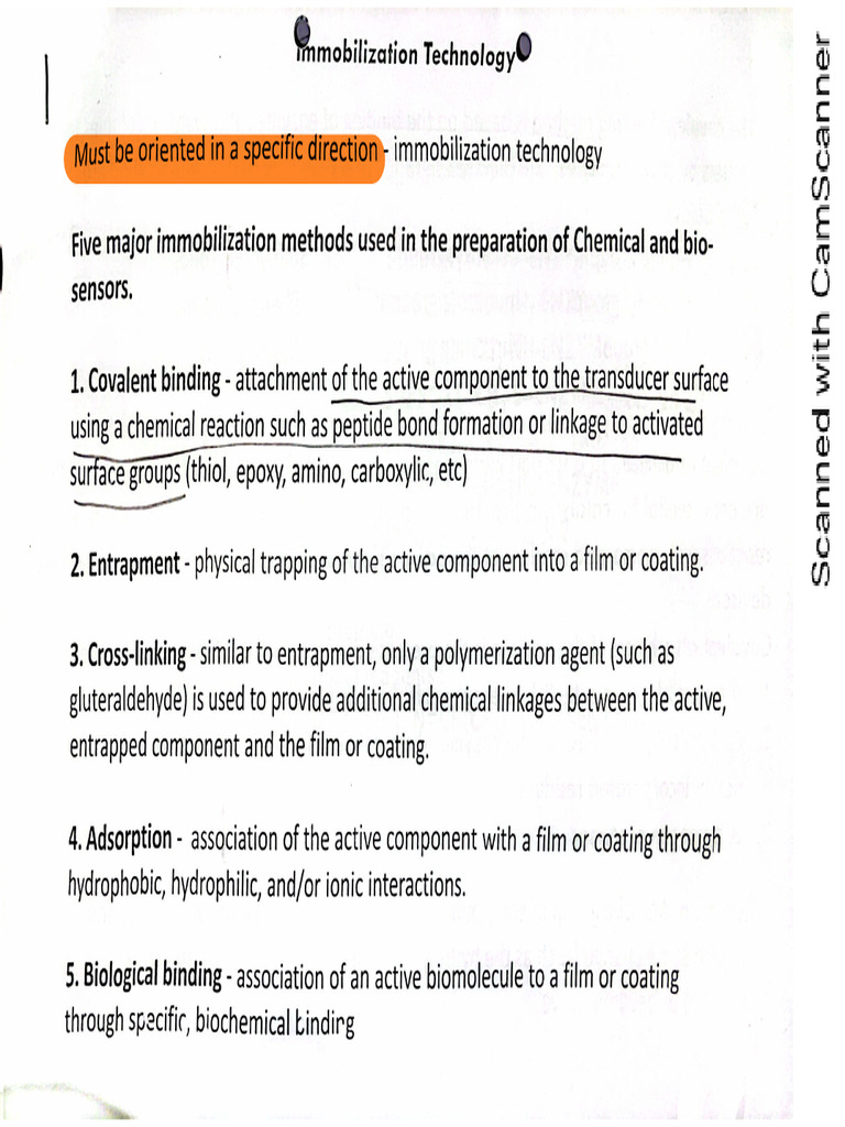 Immobilization techniques | PDF