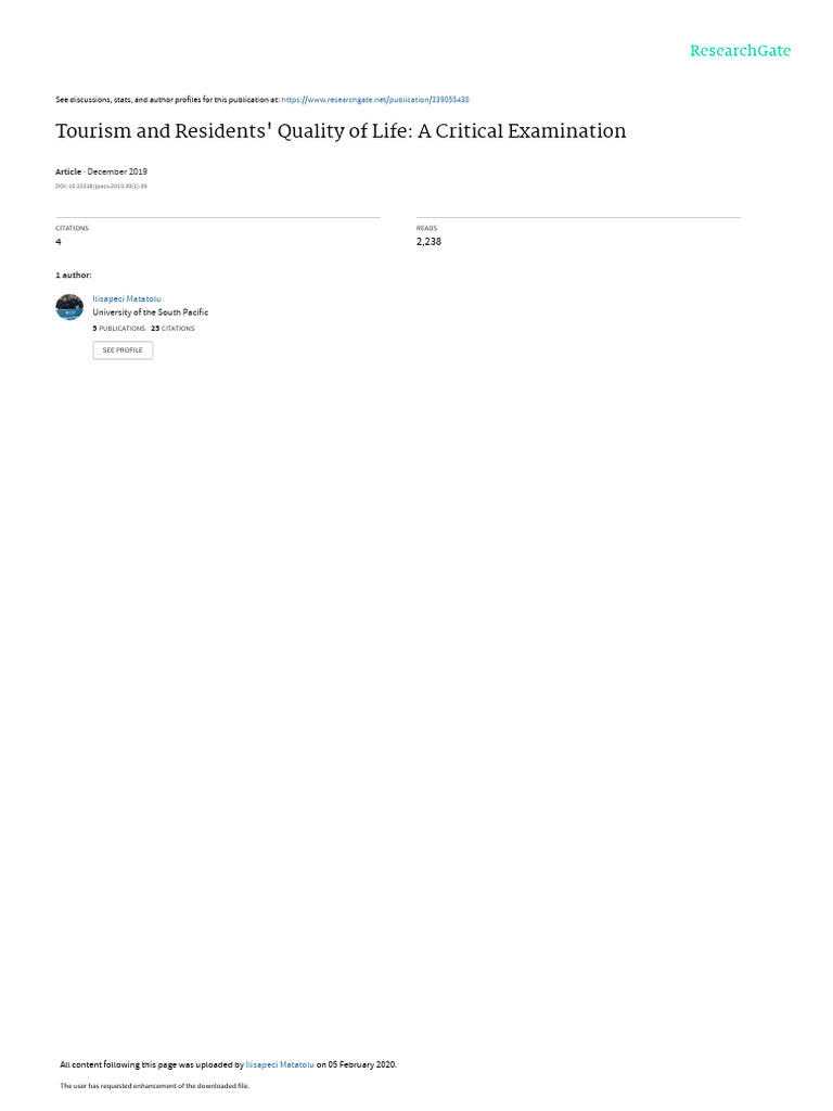 QOL Study | PDF | Cost Of Living | Quality Of Life