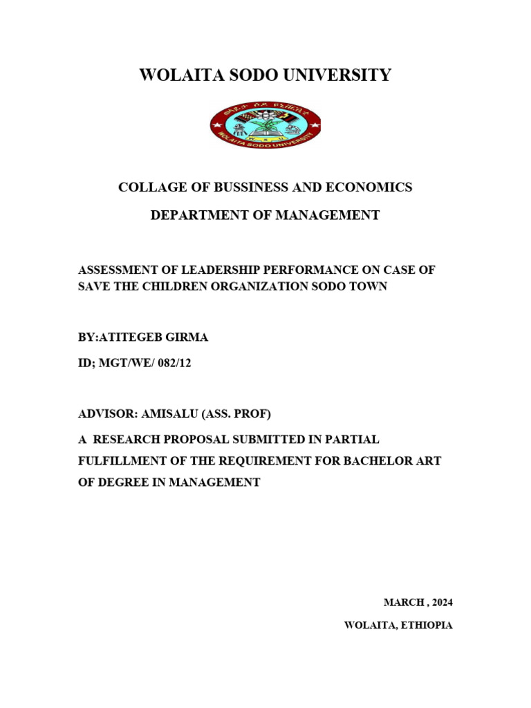 Edited Atitegeb Proposal | Download Free PDF | Leadership ...