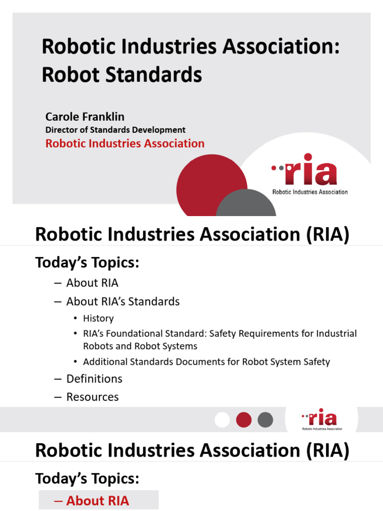 RIA 자료 | PDF | Robot | Robotics