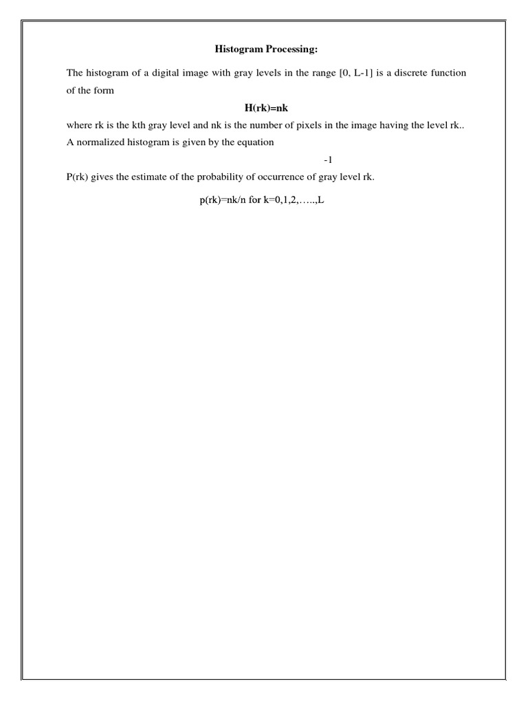 Histogram Processing | PDF | Histogram | Recording
