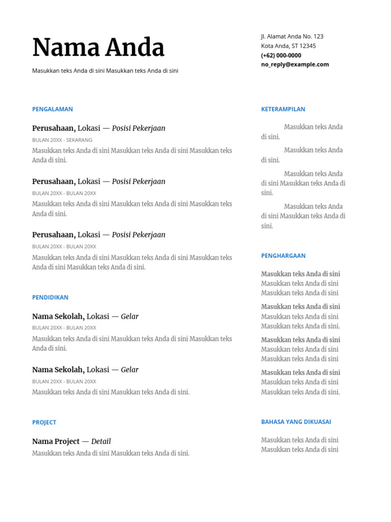 Nama Anda: Perusahaan, Lokasi - Posisi Pekerjaan | PDF