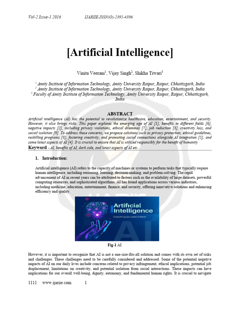Ai Research Paper Pdf Intelligence Ai And Semantics Artificial Intelligence