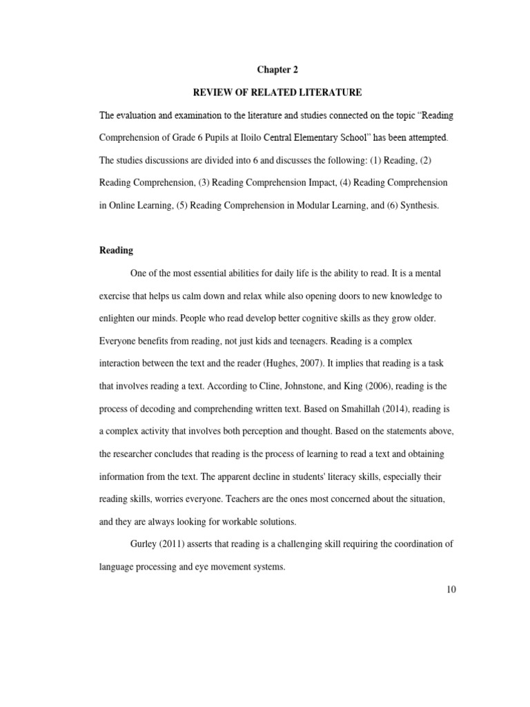 EXAMPLE OF Chapter 2 READING COMPREHENSION | PDF | Reading Comprehension | Learning