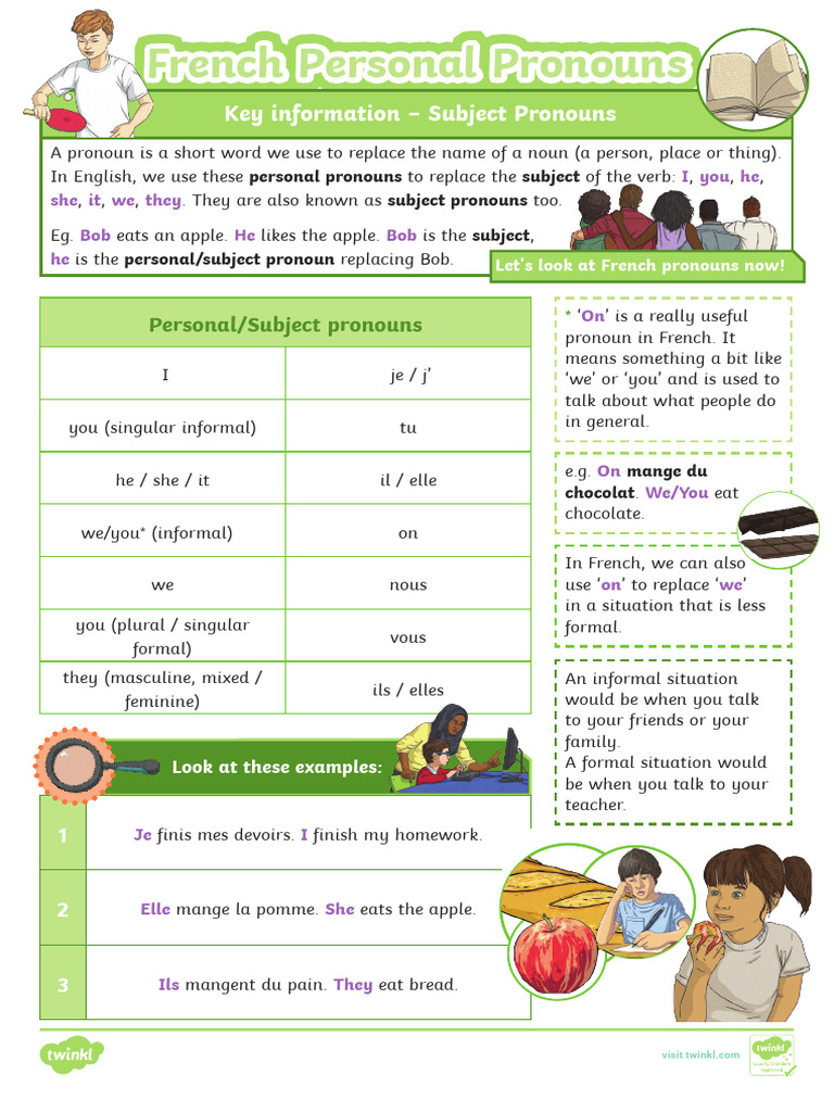 T MFL 1678713942 French Grammar Personal Pronouns Worksheet - Ver - 2 ...