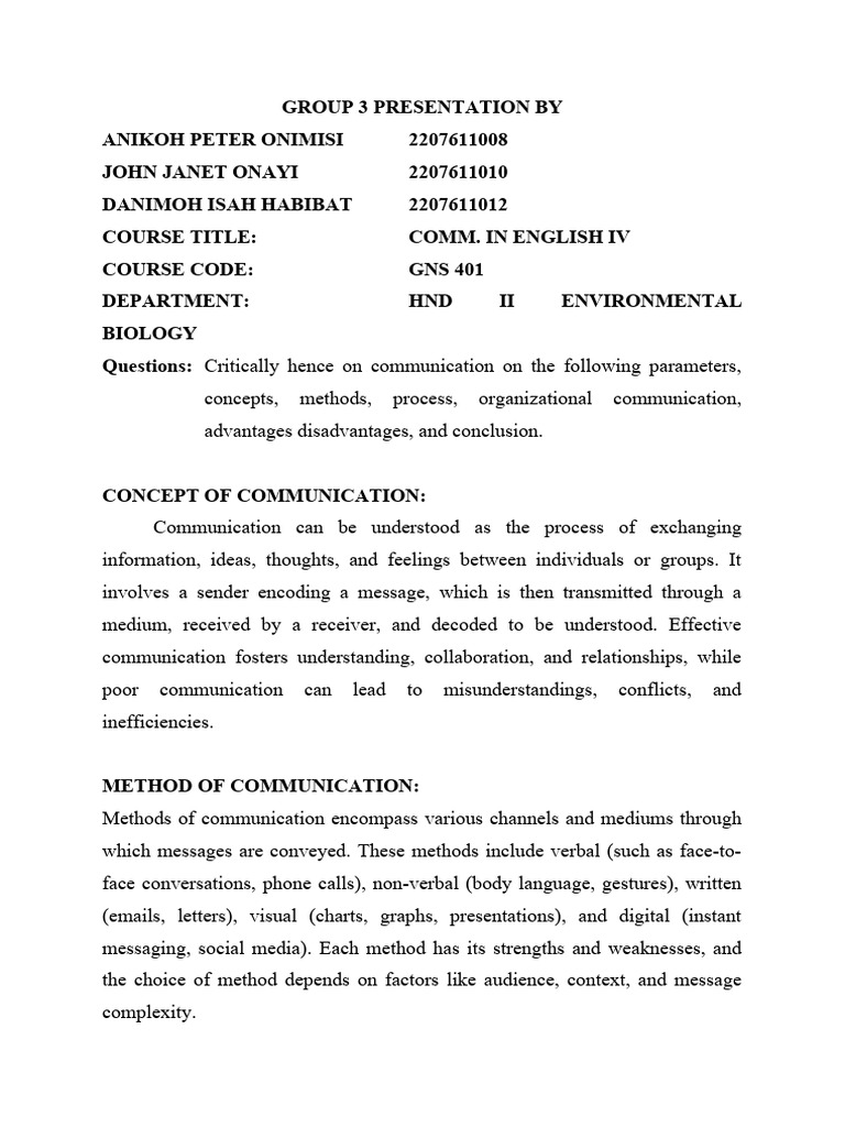 Bro. PeterConcept of Communication | PDF | Communication | Cognition
