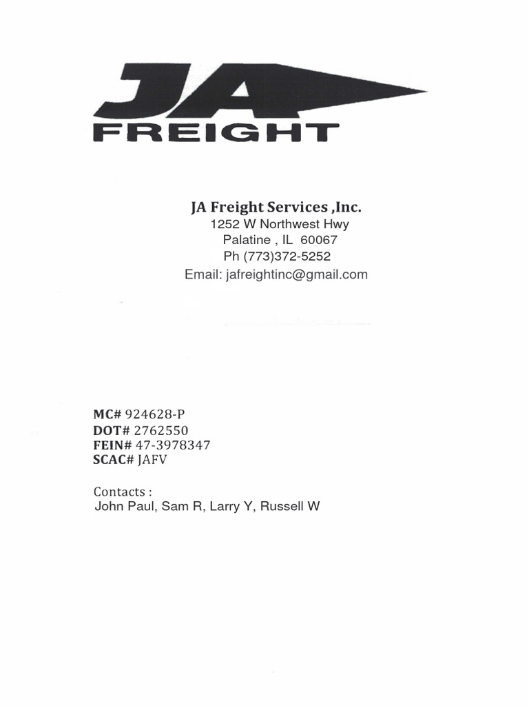 Set Up JA Freight | PDF | Lease | Insurance