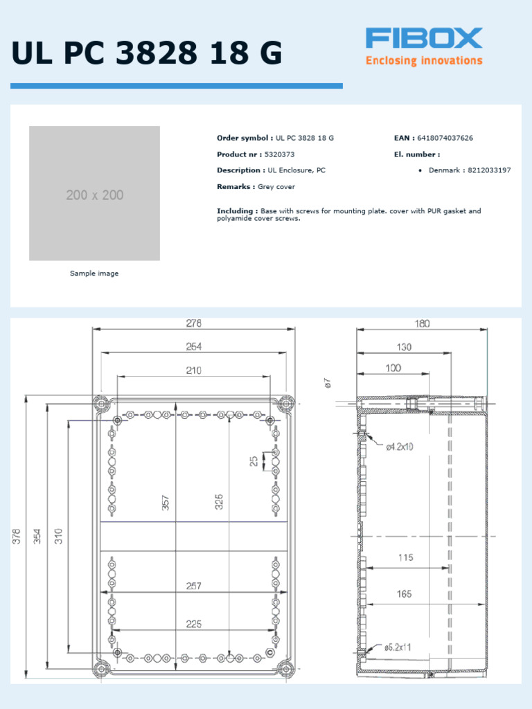 UL Enclosure PC 3828 Specifications | PDF