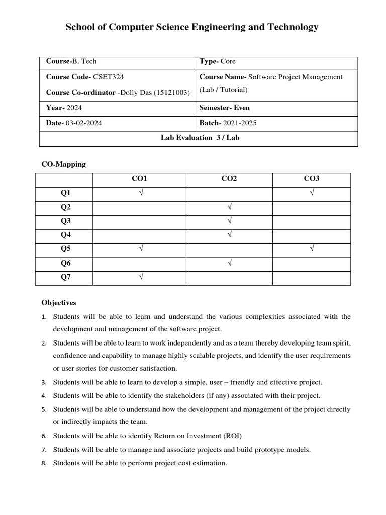 SPM Course Assignments LAB and LEC. | PDF | Return On Investment ...