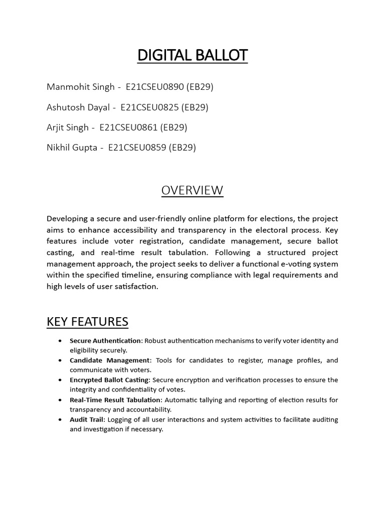 Digital Ballot | PDF | Electronic Voting | Computing