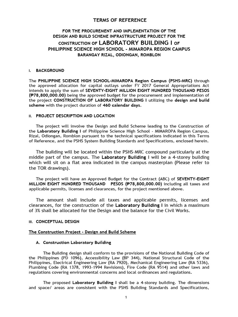 TOR For Laboratory | PDF | Laboratories | Sewage Treatment