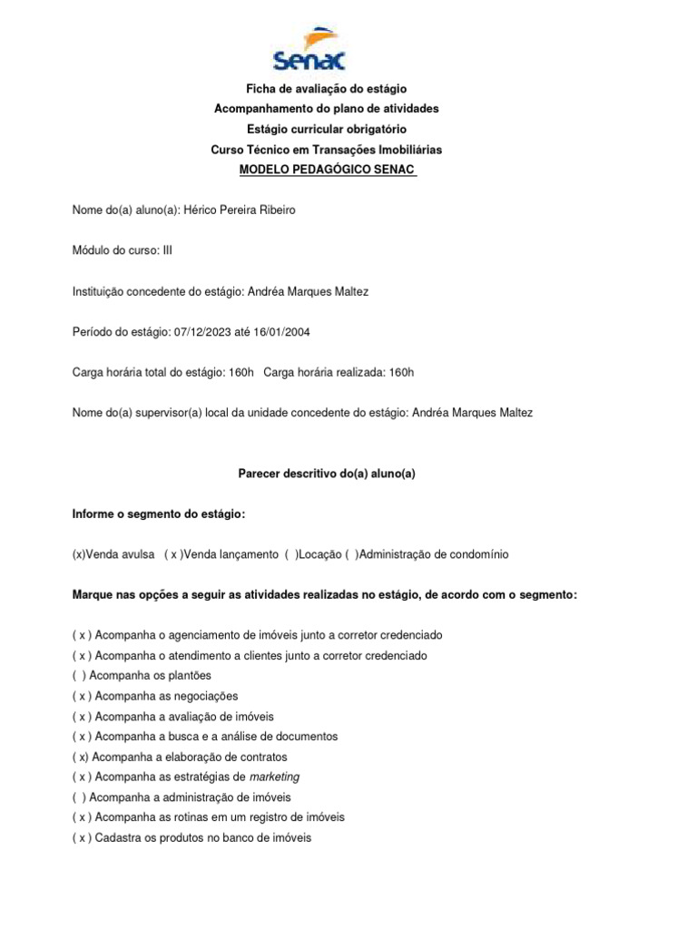 Estagio Ficha Avaliacao | PDF | Marketing Estagio Ficha Avaliacao | PDF | Marketing