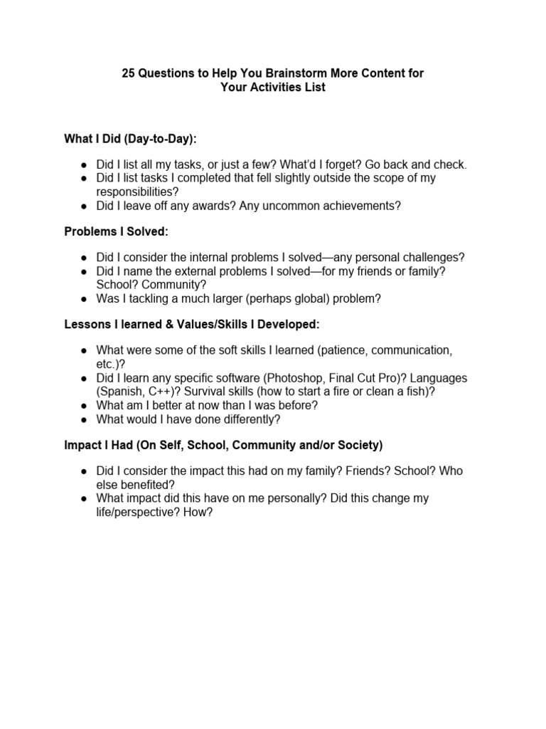 25 Questions To Help With BEABIES | PDF | Dances | Cognition