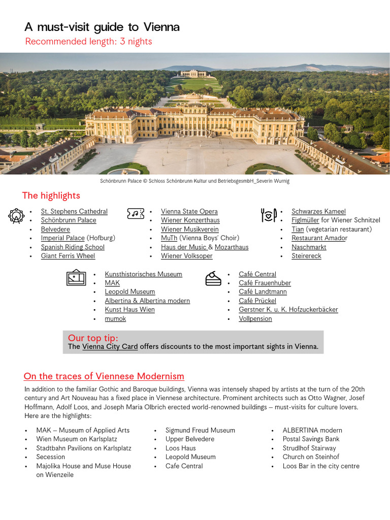 A Must-Visit Guide To Vienna | Download Free PDF | Vienna
