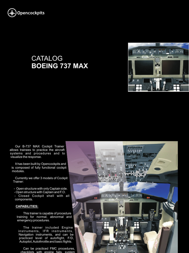 B-737 MAX Cockpit Trainer Overview | PDF | Cockpit | Simulation