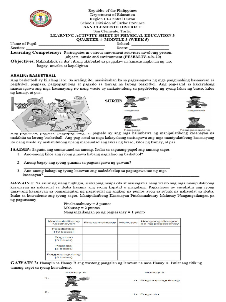Pe3 Las Q4 Week-5 | PDF