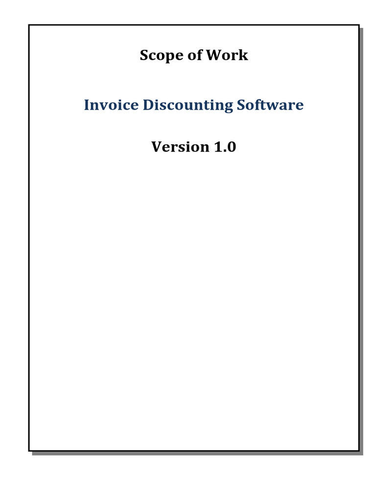 Invoice Discounting Scope of Work v1.0 | PDF | Invoice | Investing