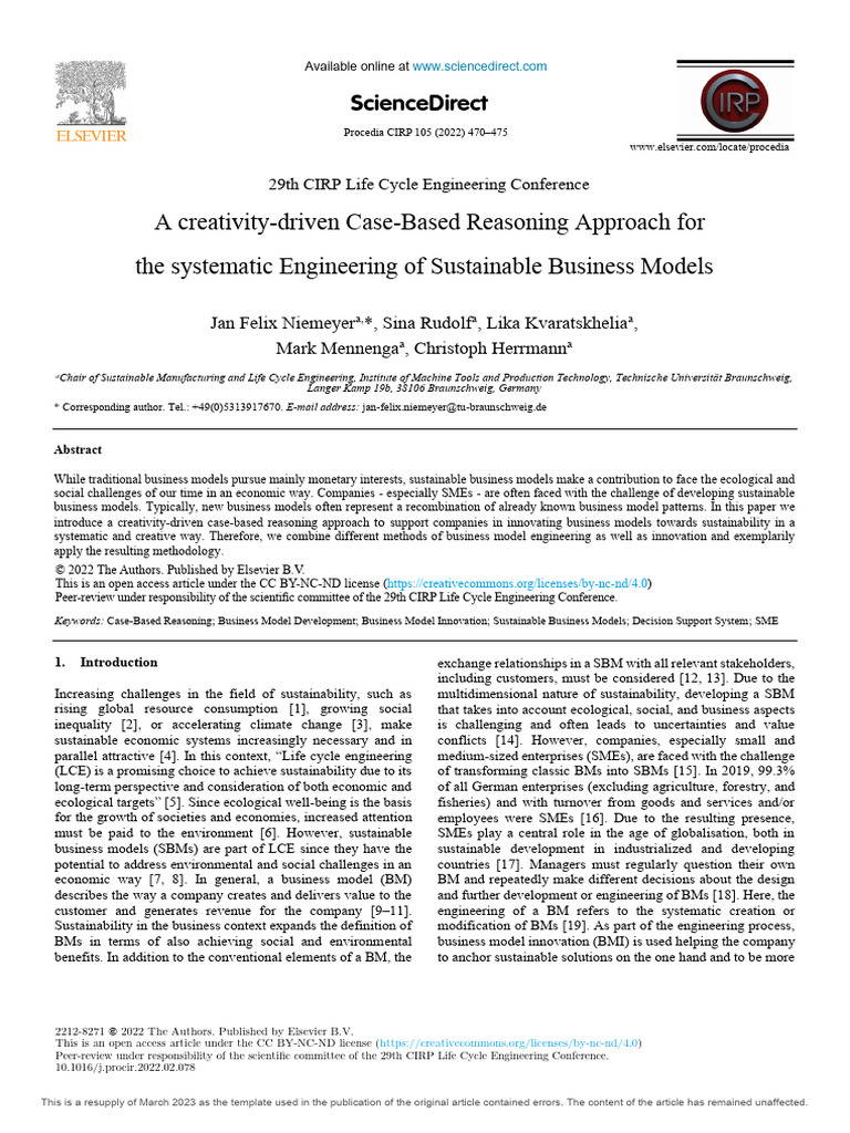 A Creativity Driven Case Based Reasoning Approach For The Syste2022procedi Pdf Creativity 3895