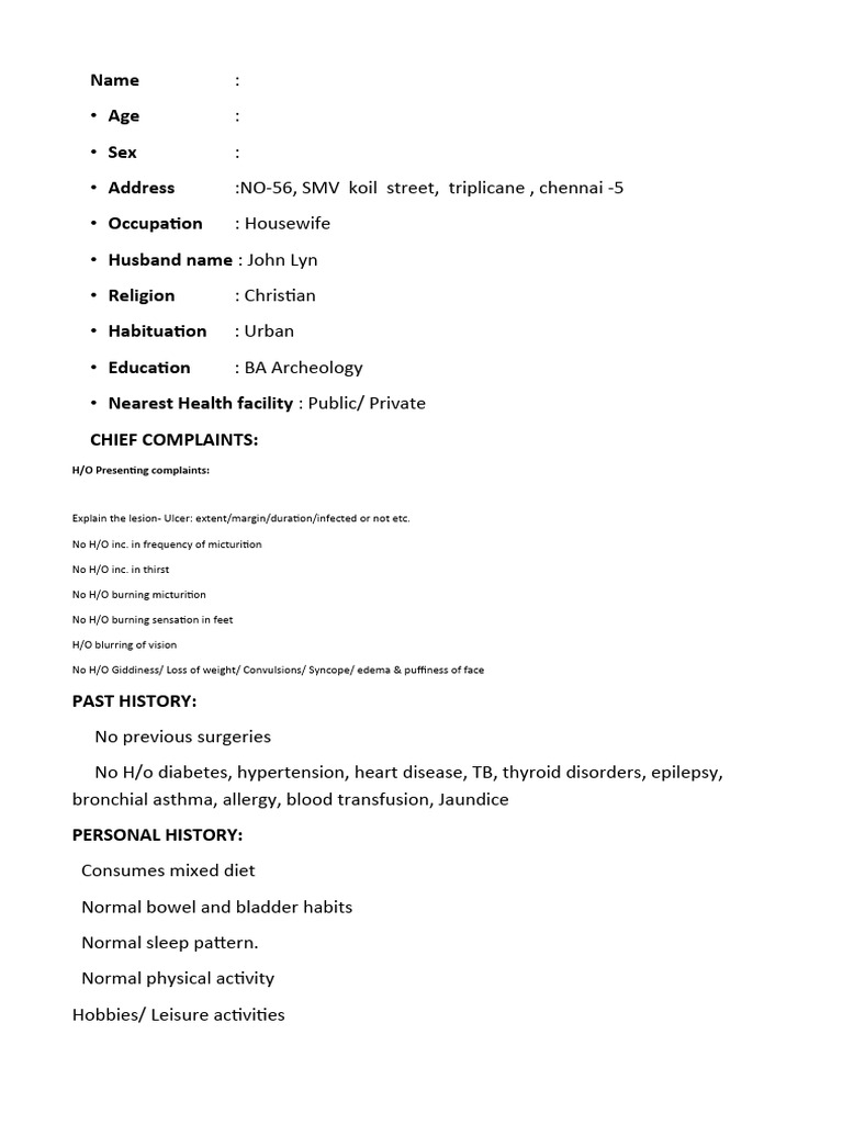 DM Proforma | PDF | Preventive Healthcare | Diet (Nutrition)