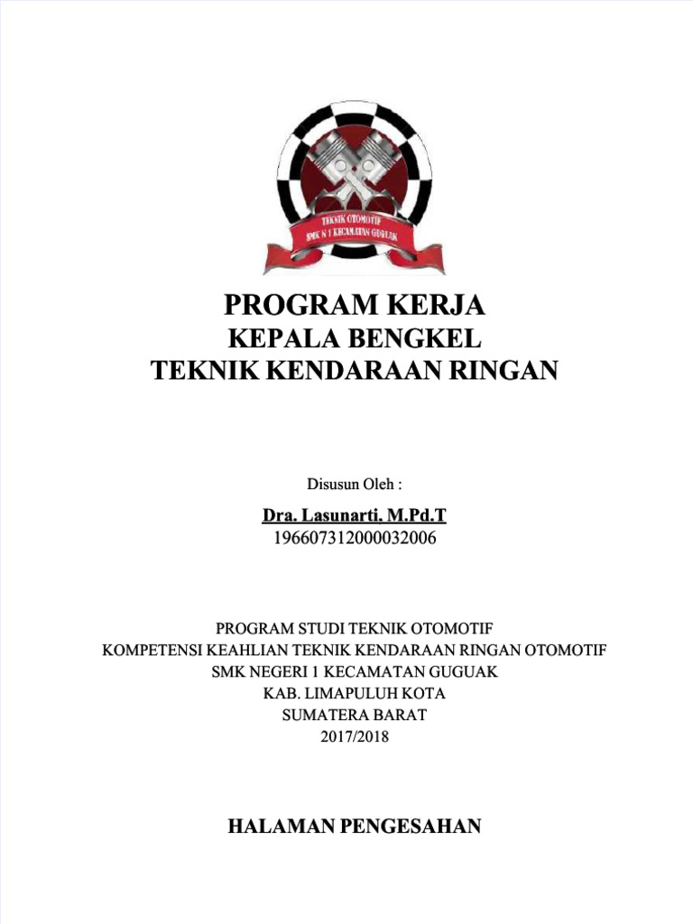 Program Kerja Bengkel | PDF